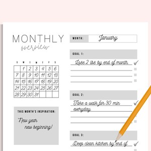 Monthly Planner | Monthly Organizer | PDF Printable | Planner Printable ...