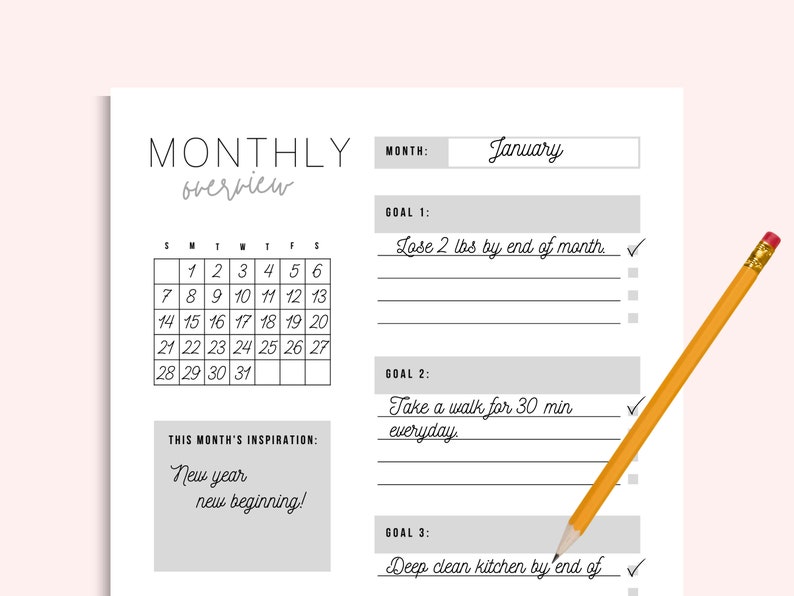 Monthly Planner | Monthly Organizer | PDF Printable | Planner Printable ...