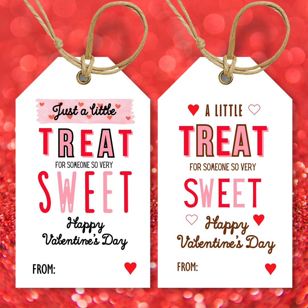 Valentine's Day Gift Tag Printable Happy Valentine's Hang Tag Valentine ...