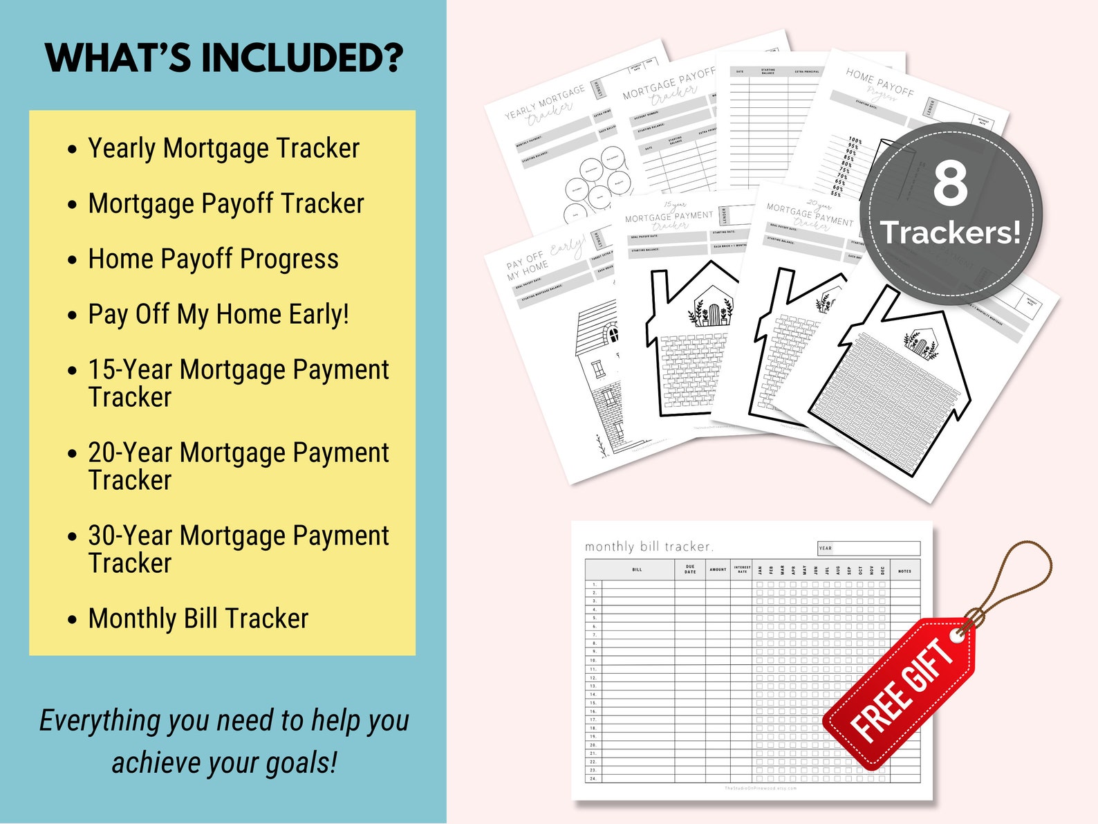 Mortgage Payoff Tracker | Mortgage Payment Tracker | Debt Free | 7 ...