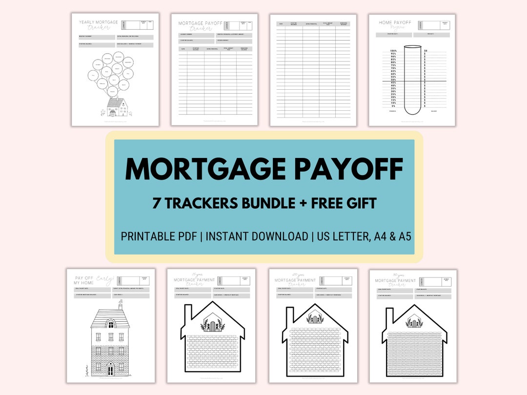 Mortgage Payoff Tracker | Mortgage Payment Tracker | Debt Free | 7 ...