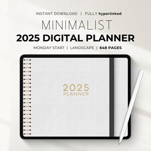 2025 Digital Planner, Minimalist Classic Gray, Simple Neutral, iPad ...
