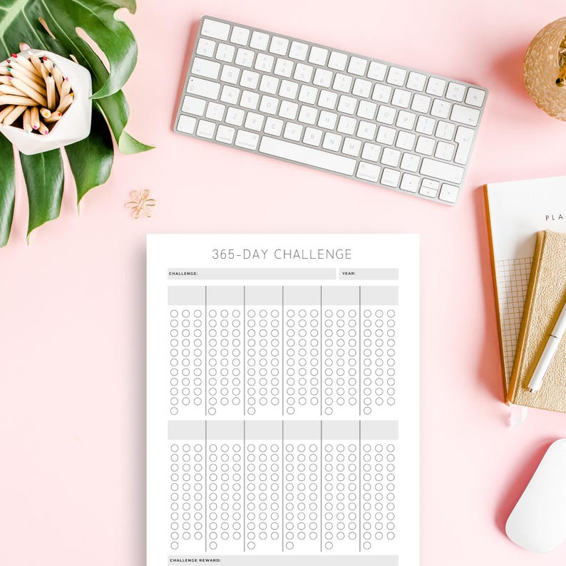 365-day Challenge | 365-day Challenge Tracker | Printable PDF | Instant Download | 1 Page | 3 ...