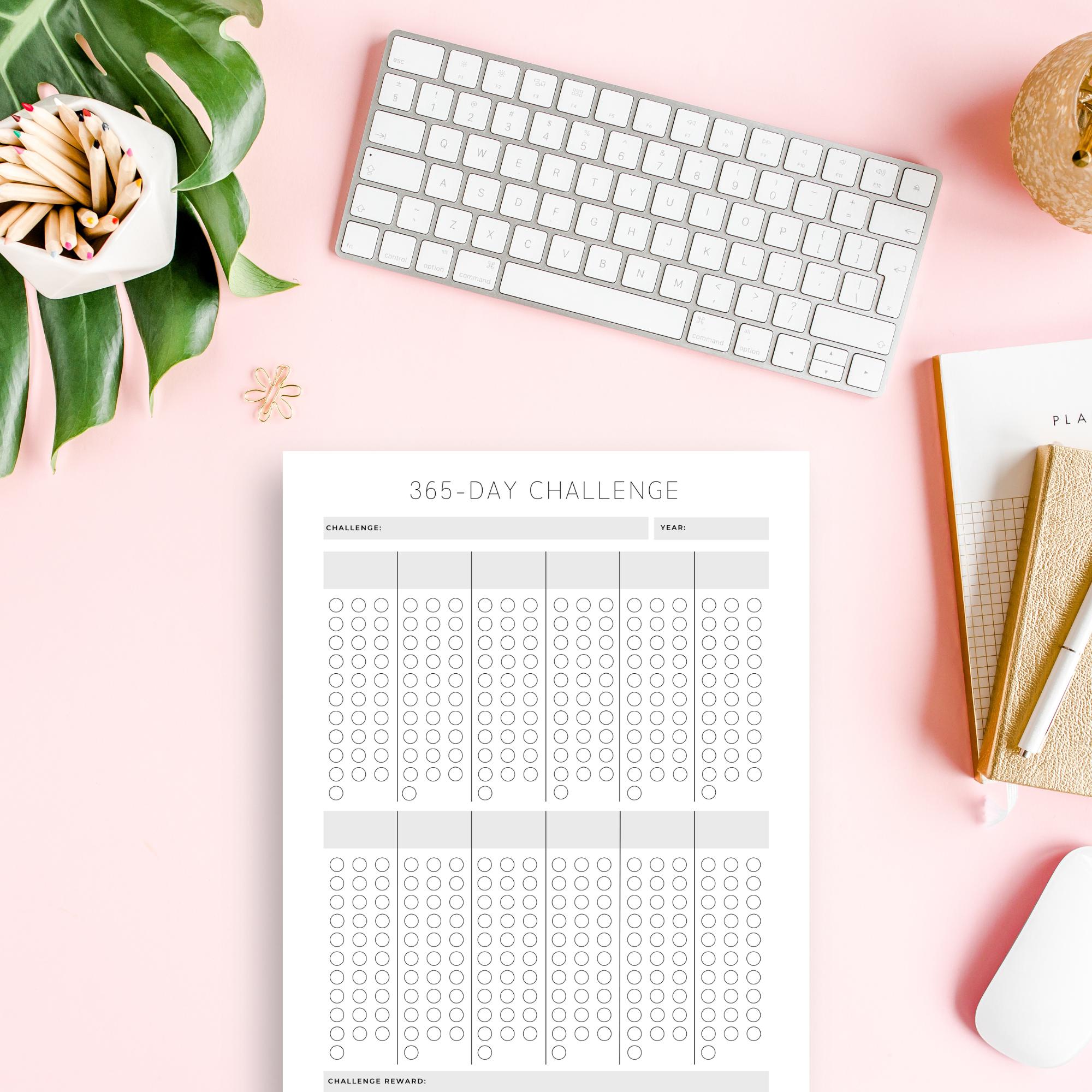 365-day Challenge | 365-day Challenge Tracker | Printable PDF | Instant ...