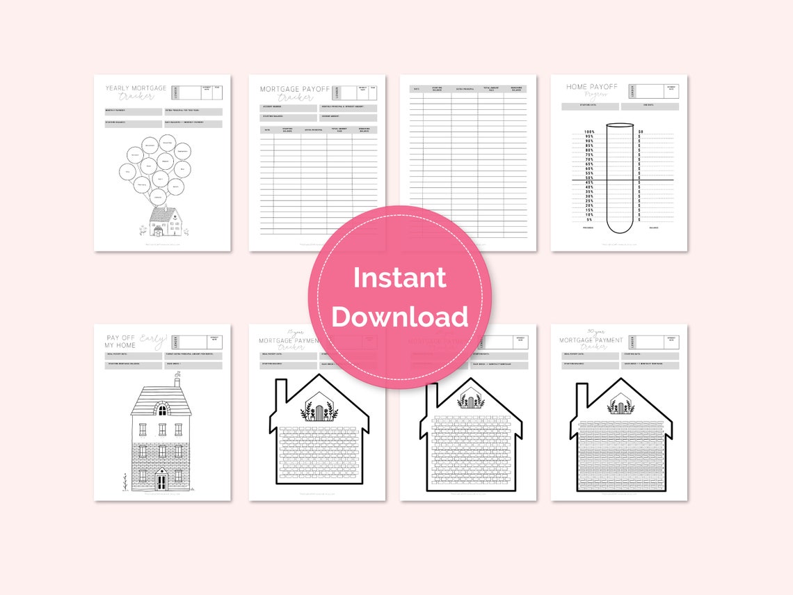Mortgage Payoff Tracker | Mortgage Payment Tracker | Debt Free | 7 ...