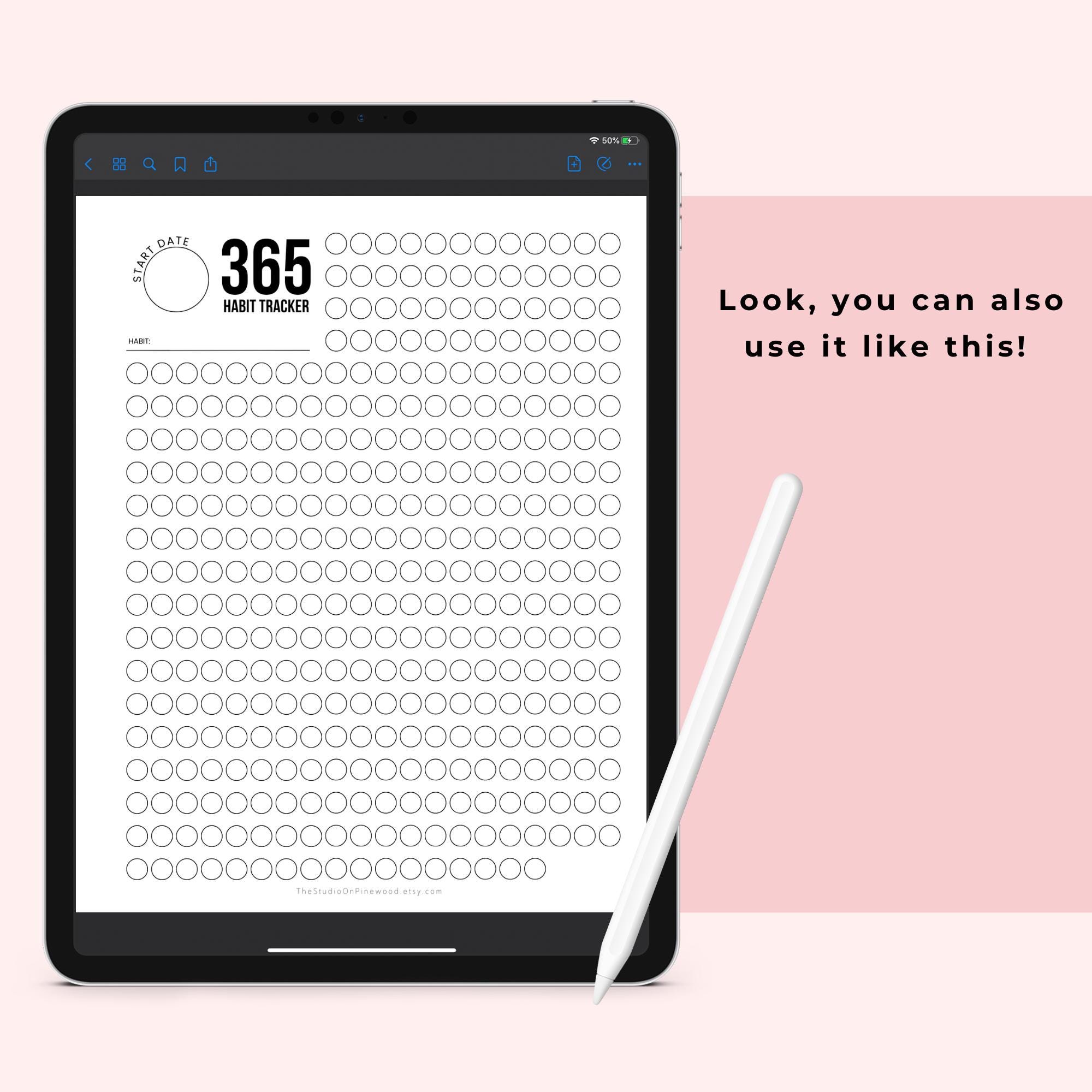 365-day Habit Tracker Printable: Instant PDF Download - Etsy