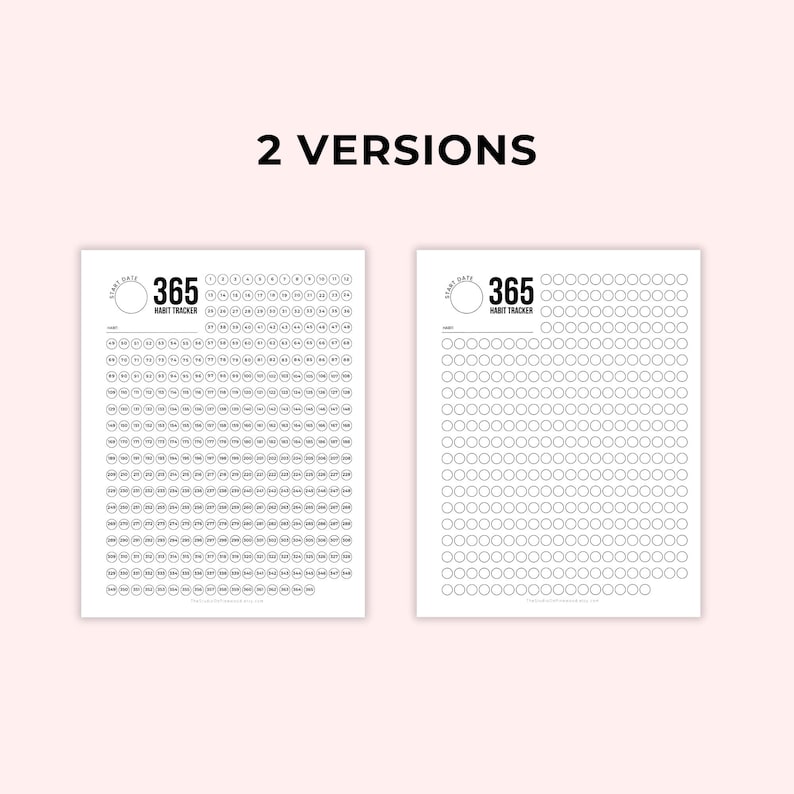 365-day Habit Tracker Printable: Instant PDF Download - Etsy