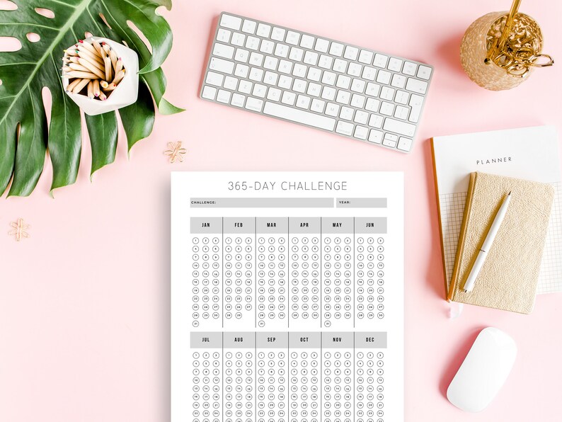 365-day Challenge 365 Day Challenge Tracker Printable PDF Instant ...