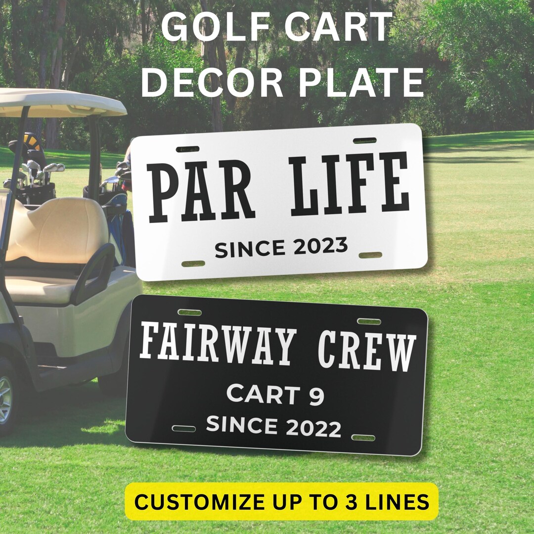 Golf Cart Plate for Country Club Personalized Minimal Golf Cart Decor ...