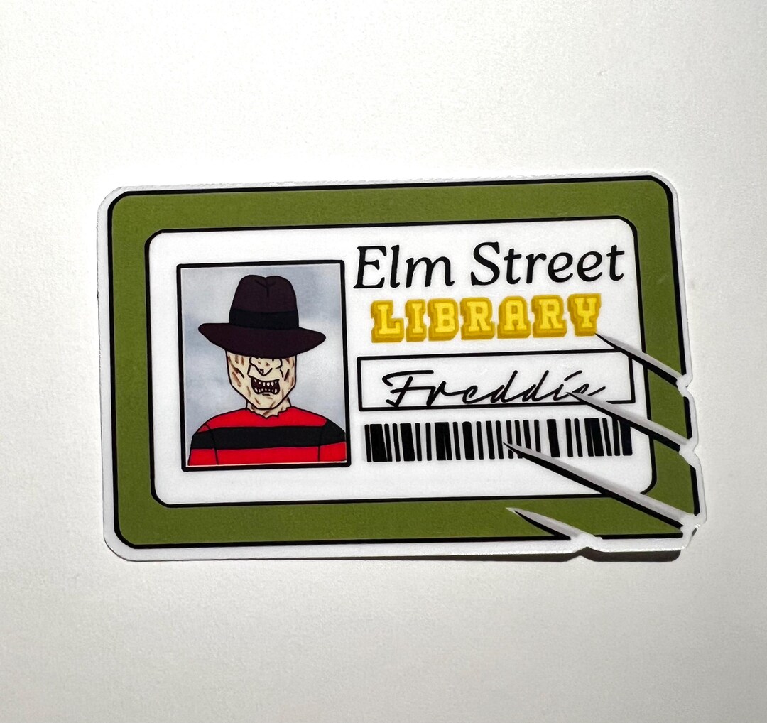 Nightmare Horror Villain Library Card Sticker - Etsy