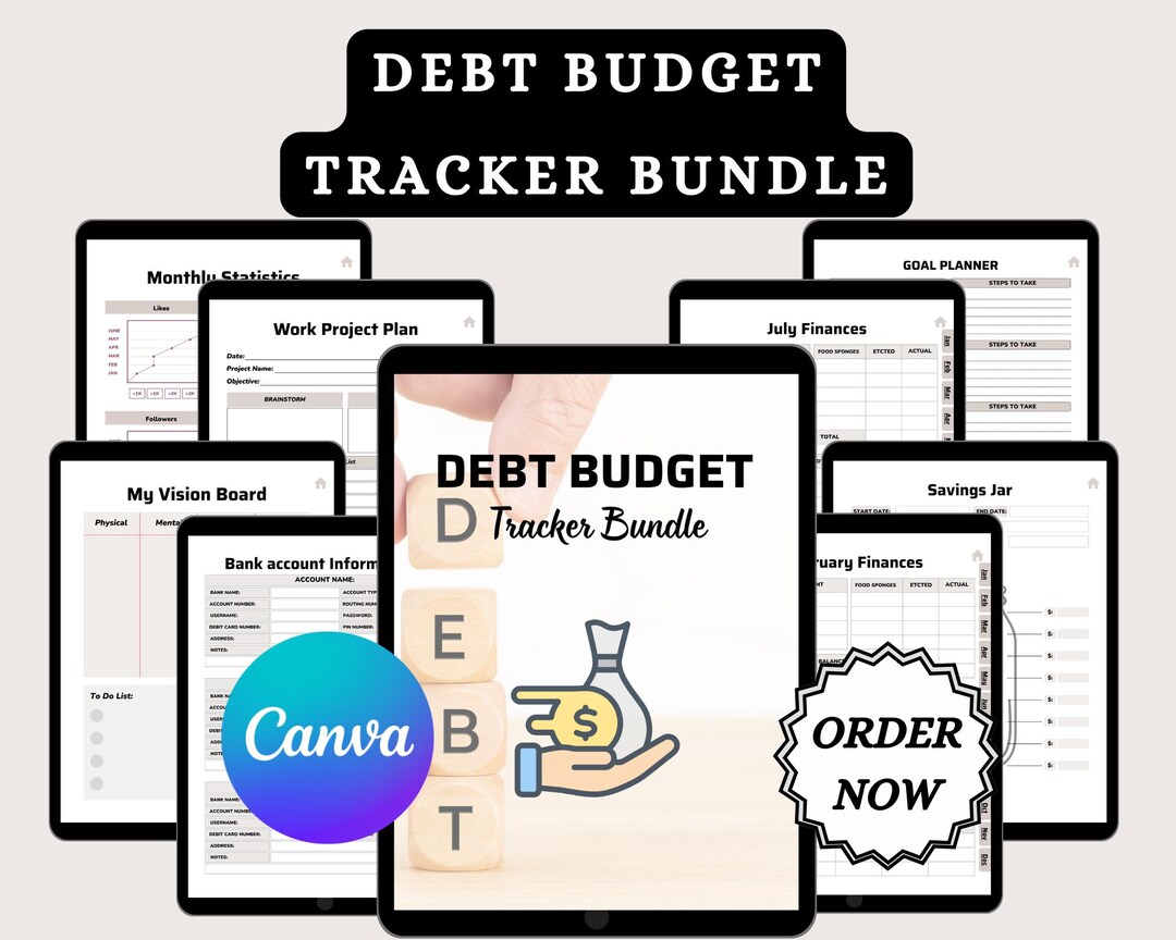 Debt Budget Planner | Organize, Track, and Pay off Debt | Monthly ...