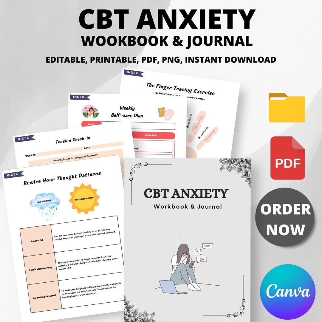 CBT Anxiety Workbook & Journal | Digital Download for Cognitive ...