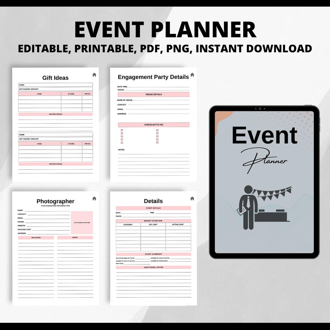 Event Planner - Printable Party Planner, Wedding Organizer, Budget ...