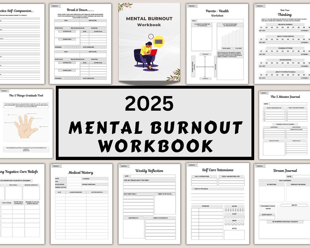 Mental Burnout Workbook - Etsy