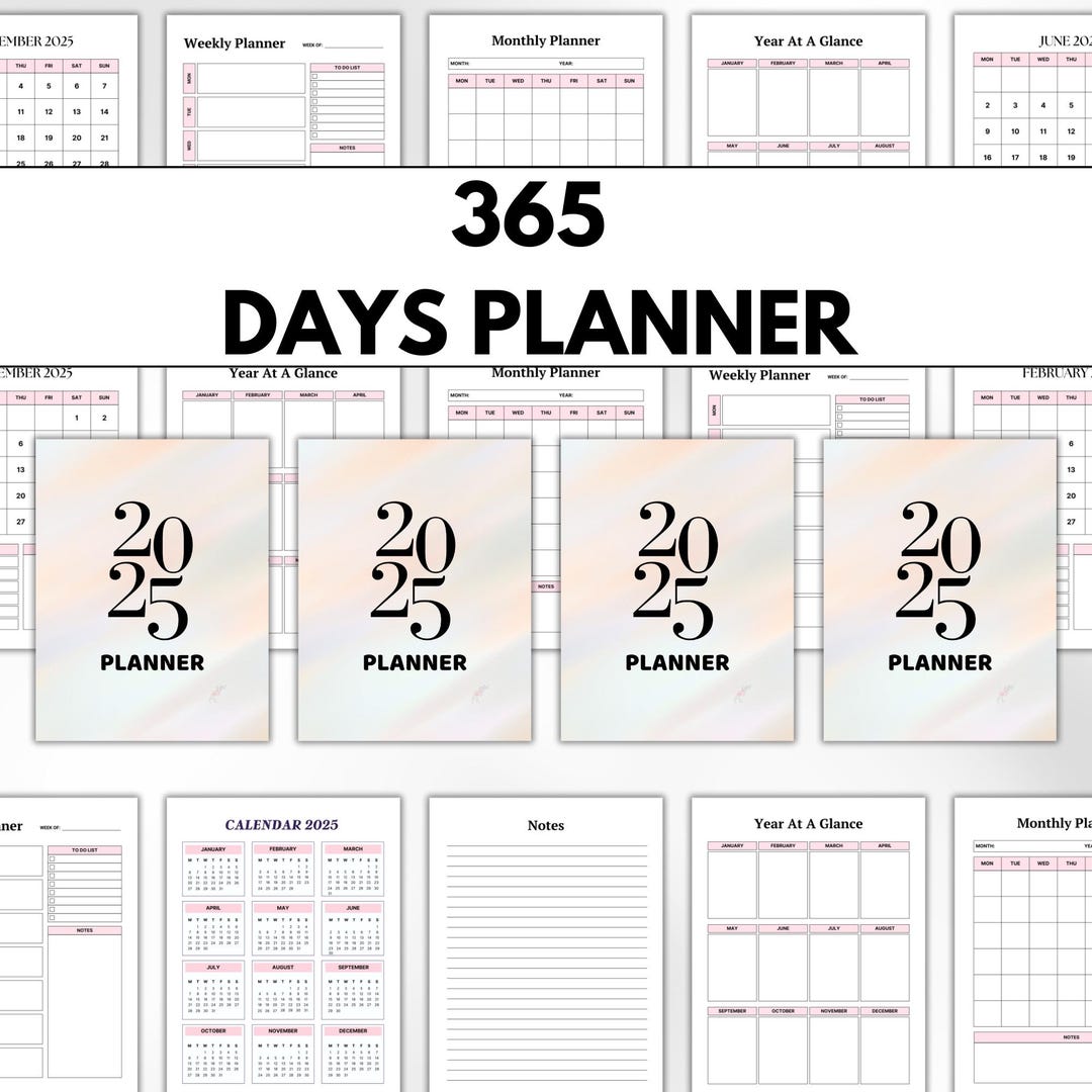 2025 365 Days Planner - Your Year of Organization & Inspiration All-in ...