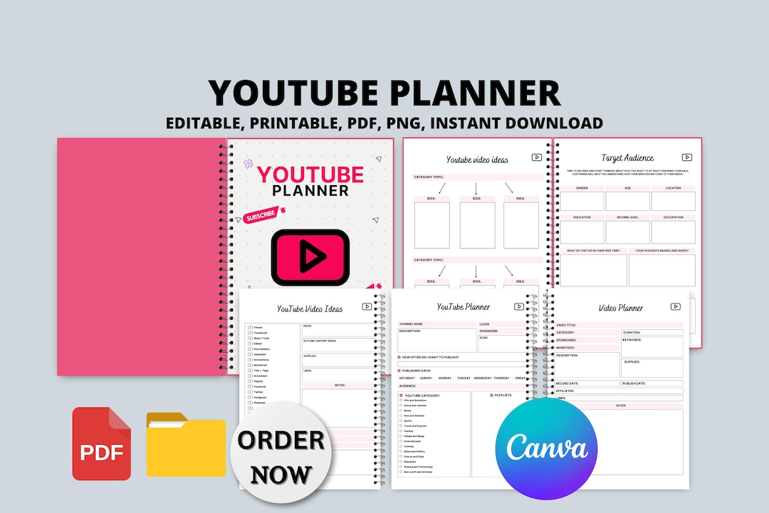 Youtube Planner 2025 – Content Calendar, Video Ideas, Upload Schedule ...