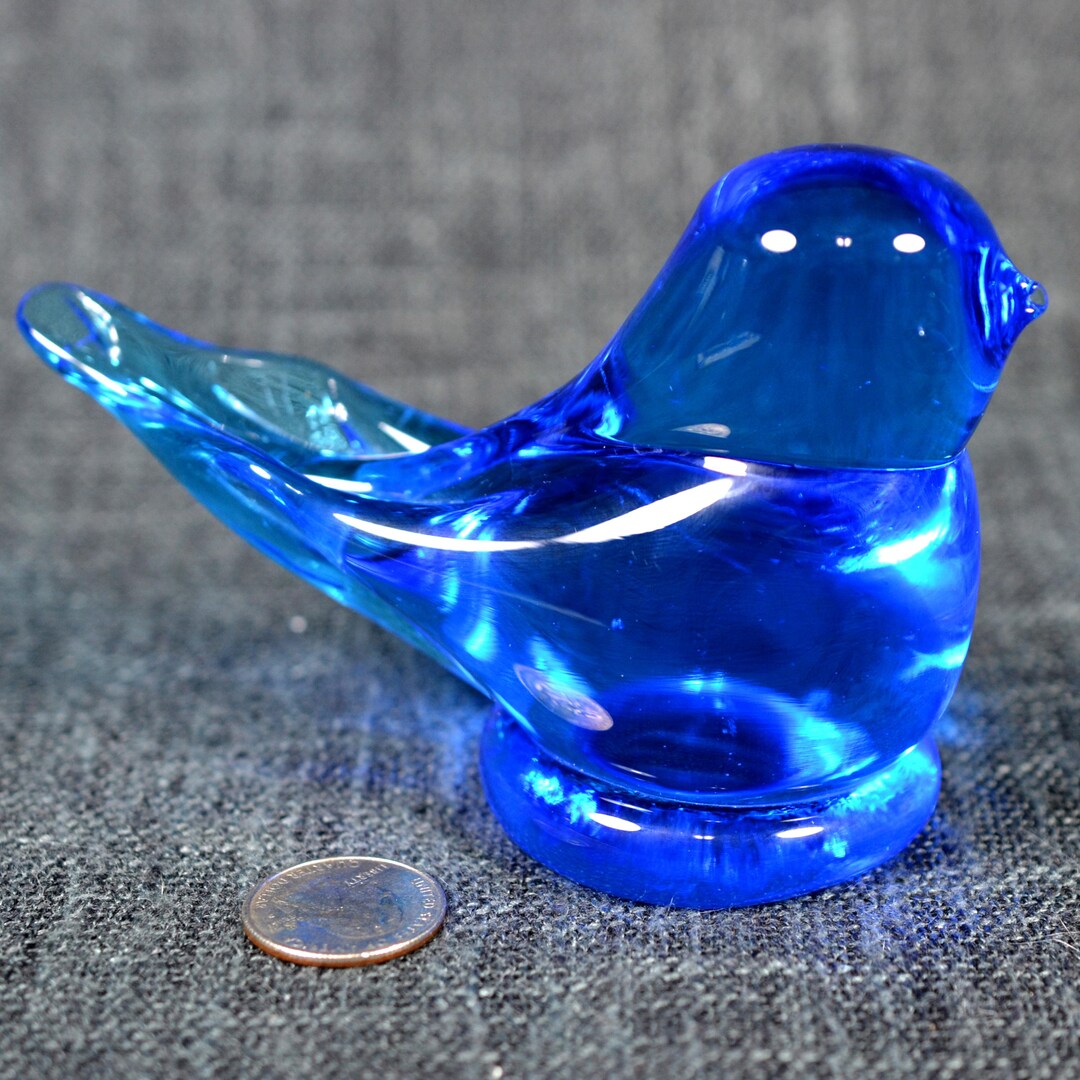 Vintage 1992 W. Ward Signed Bluebird of Happiness Hand-made Art Glass ...