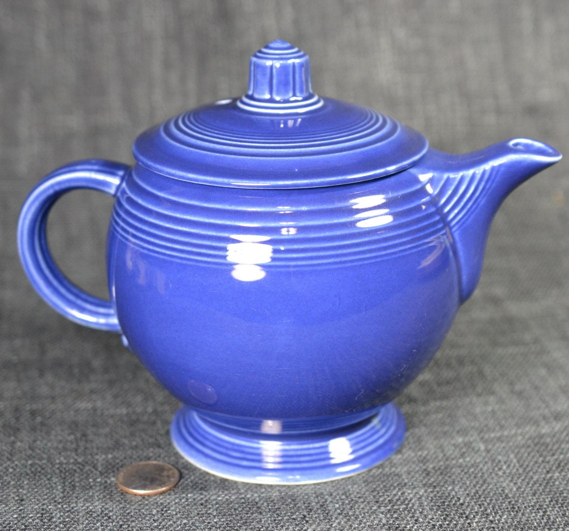 Vintage Fiesta Medium Teapot in Cobalt Fiestaware 1937-1959 - Etsy