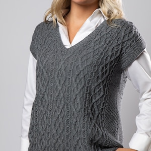 Knitting Pattern - Diamonds and Pearls Vest - Etsy Canada