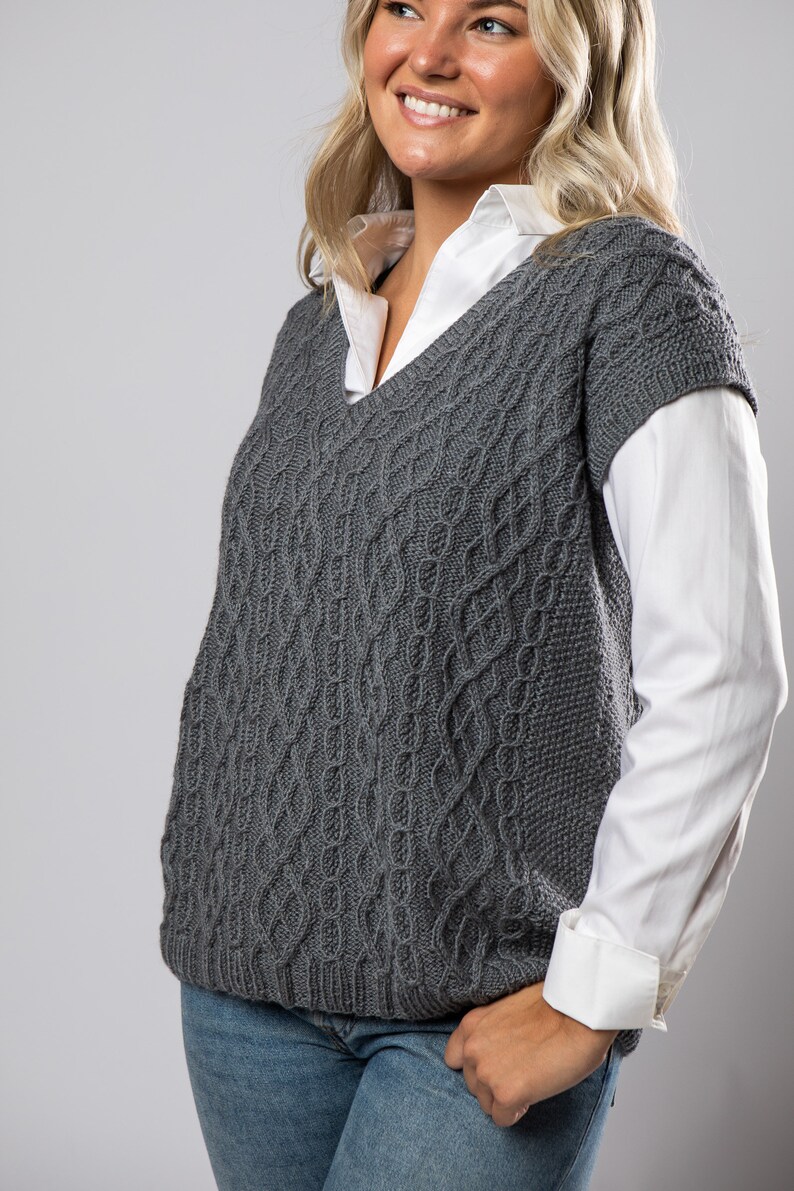 Knitting Pattern - Diamonds and Pearls Vest - Etsy Canada