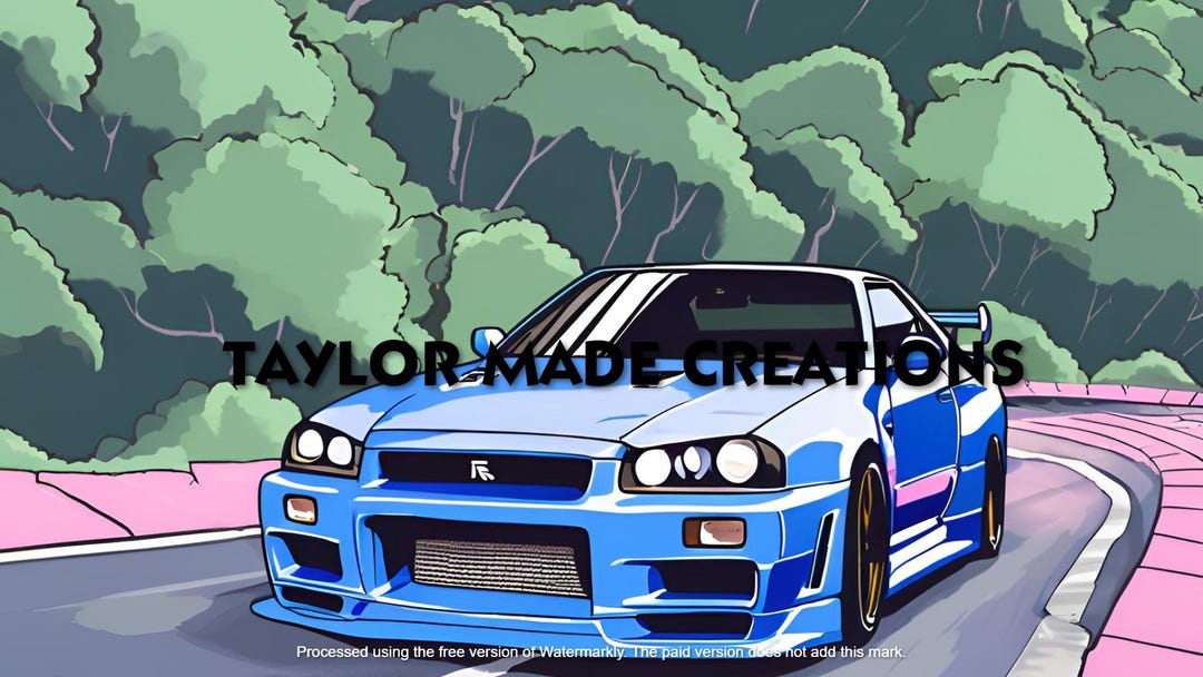 GTR Style Anime Art Print Ai-generated JDM Car Illustration ...
