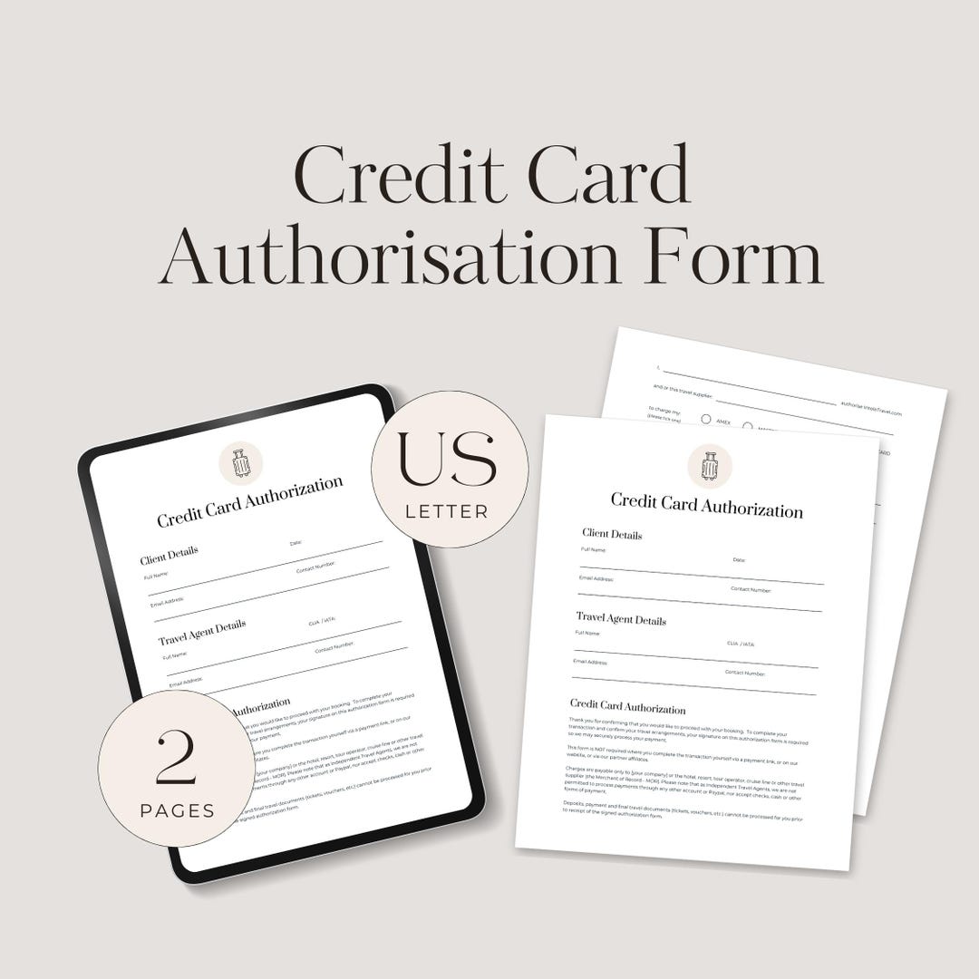 Credit Card Authorization Form | Credit Card Details Form for Clients ...