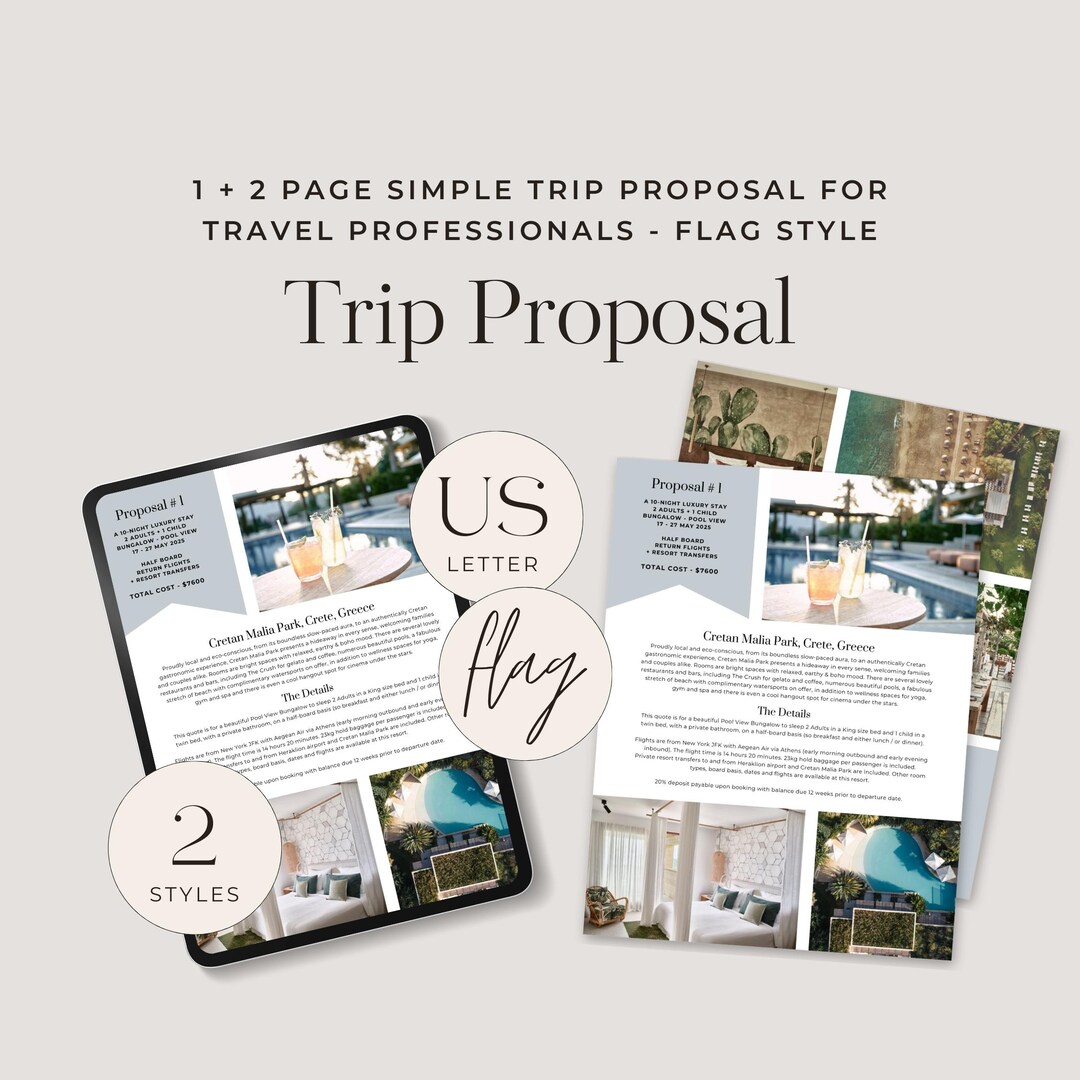 Trip Proposal Editable Template | Travel Proposal Document | Modern ...