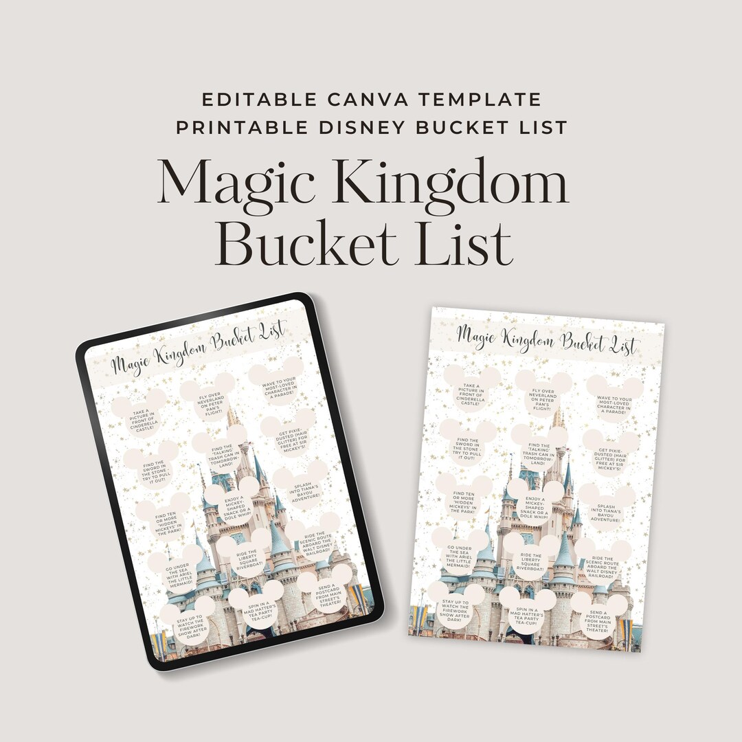 Disney’s Magic Kingdom Bucket List Template - Walt Disney World Resort ...