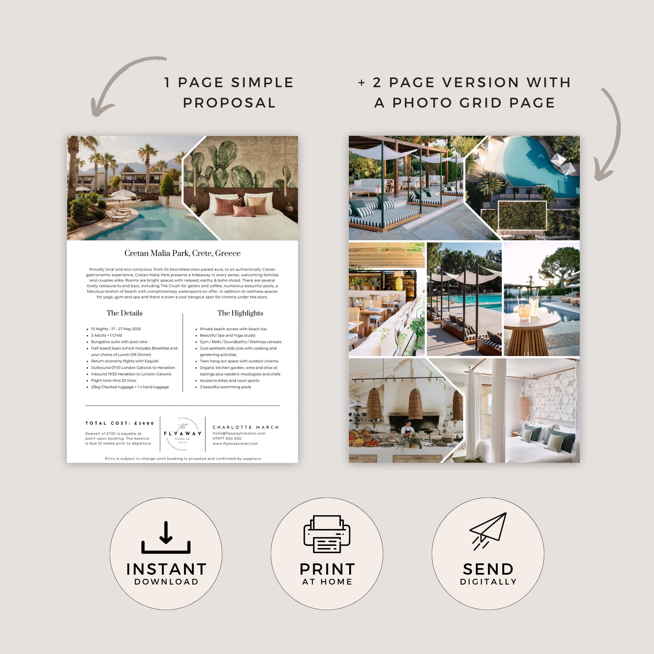 Trip Proposal Editable Template | Travel Quote With Photos | Modern ...