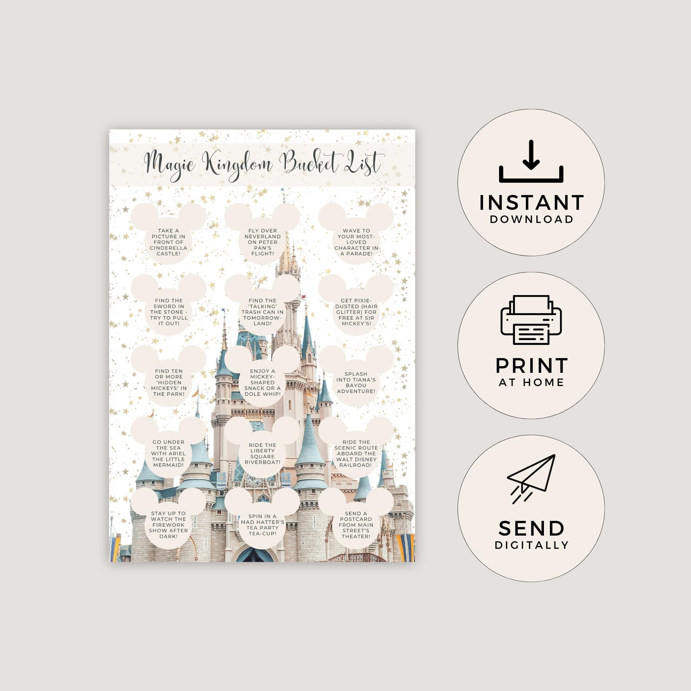 Disney’s Magic Kingdom Bucket List Template - Walt Disney World Resort ...