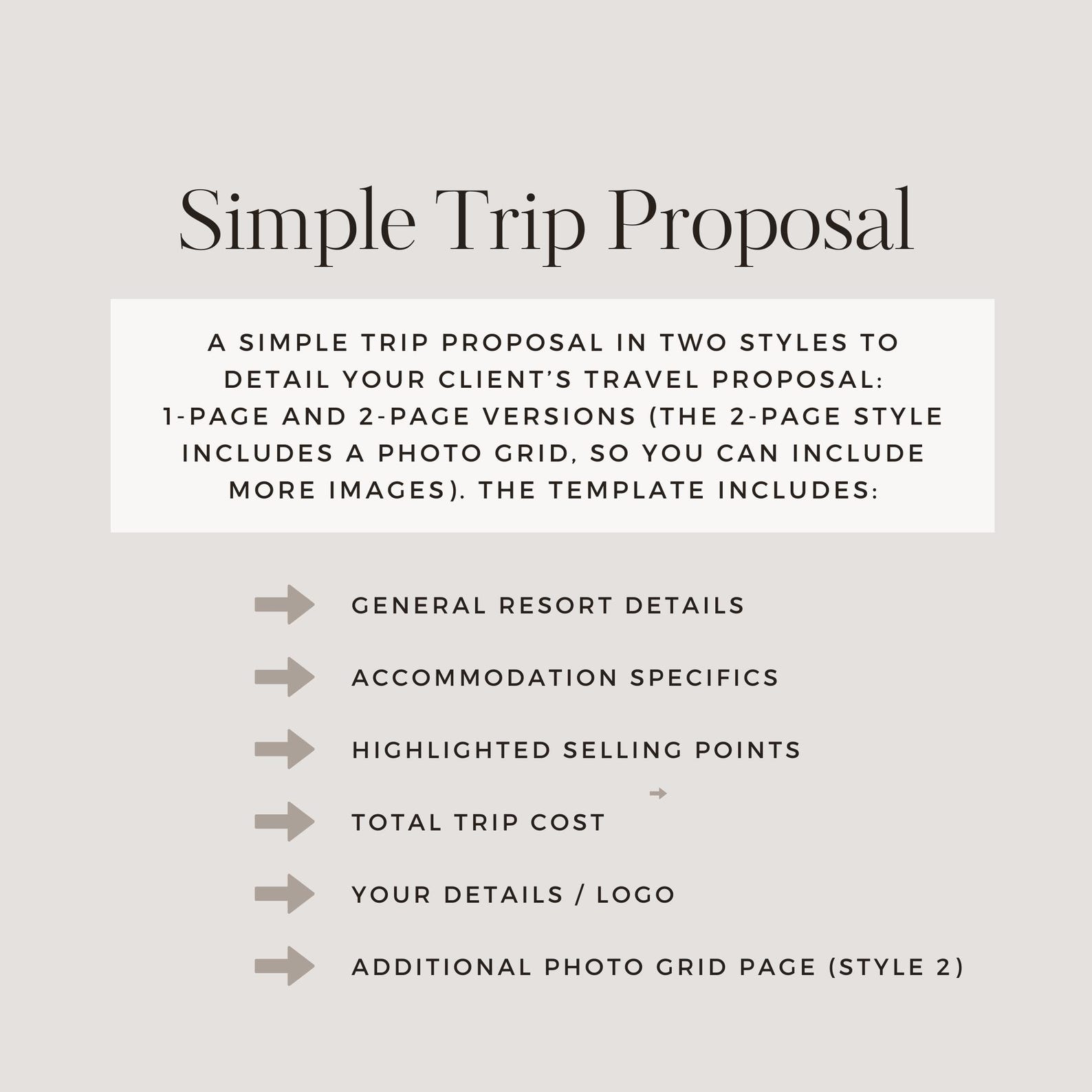 Trip Proposal Editable Template | Travel Quote With Photos | Modern ...