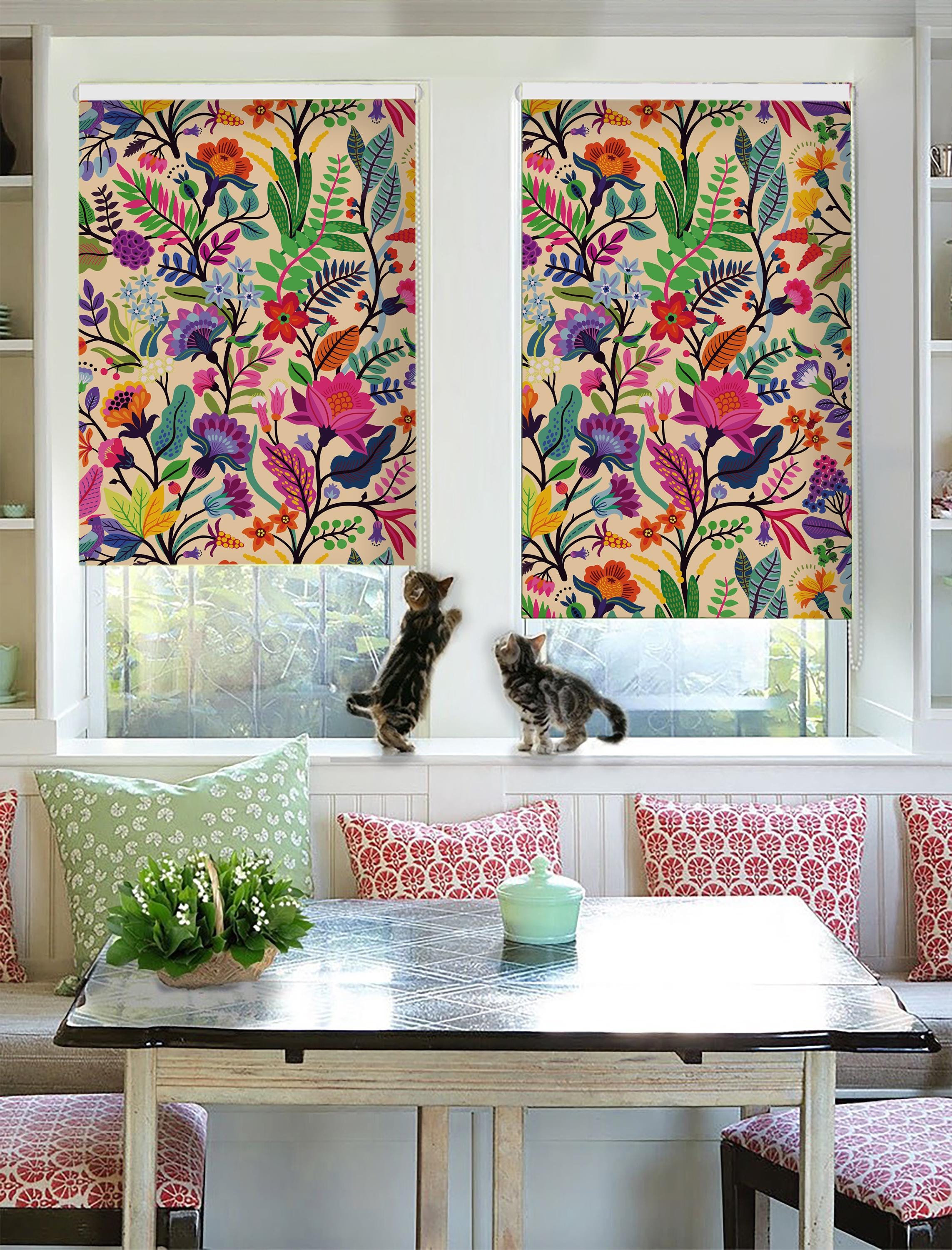 Colorful Floral Pattern Curtains - Bold and Vibrant Custom Window ...