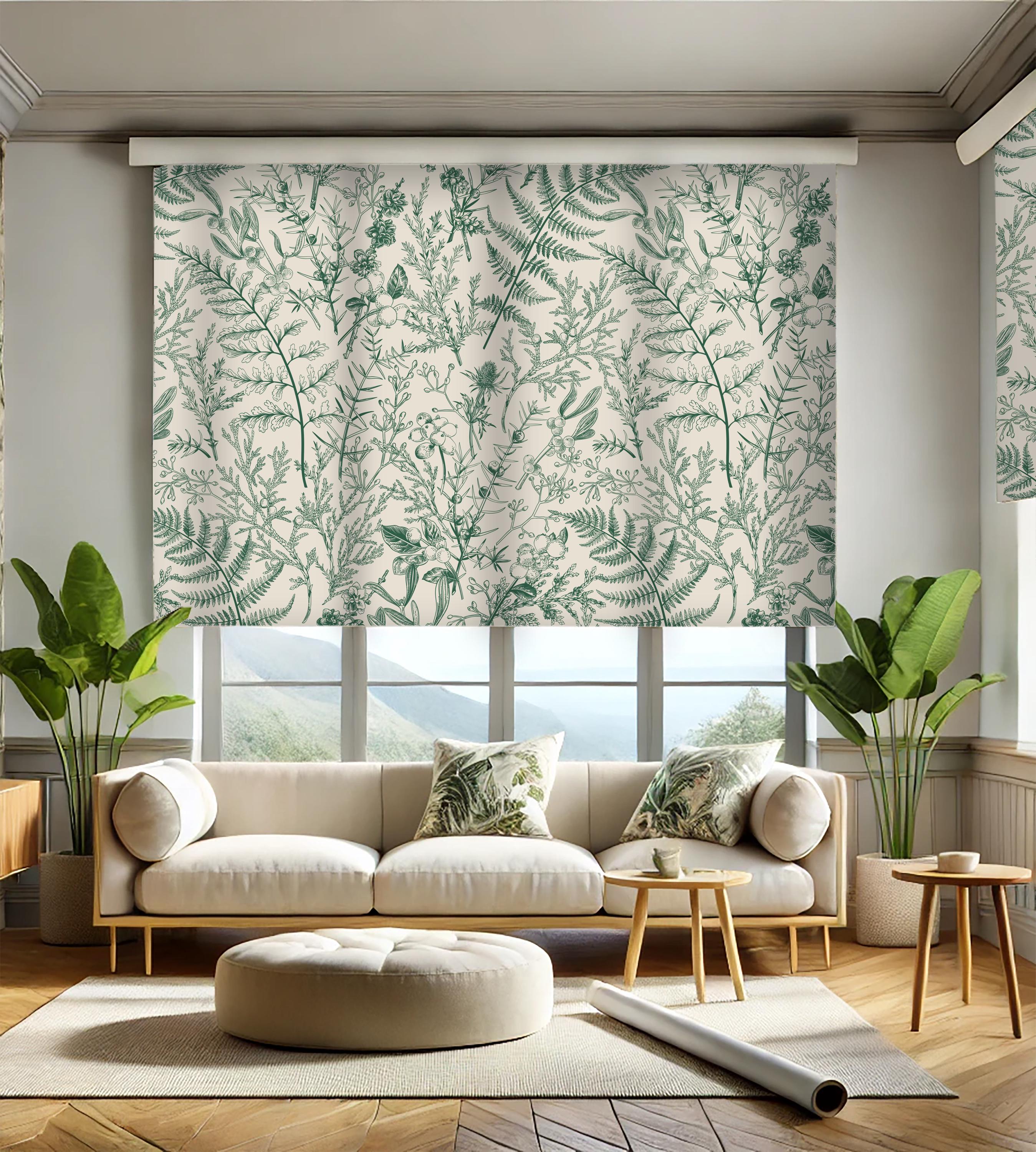 Elegant Eucalyptus Leaf Pattern Roller Blind - Leaf Pattern Roller ...