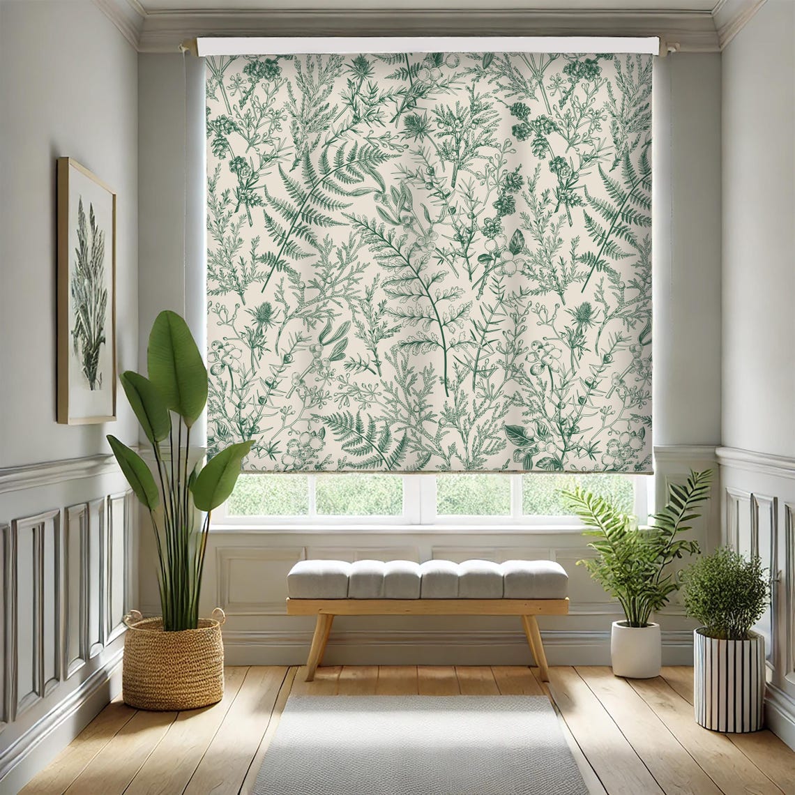 Elegant Eucalyptus Leaf Pattern Roller Blind - Leaf Pattern Roller ...