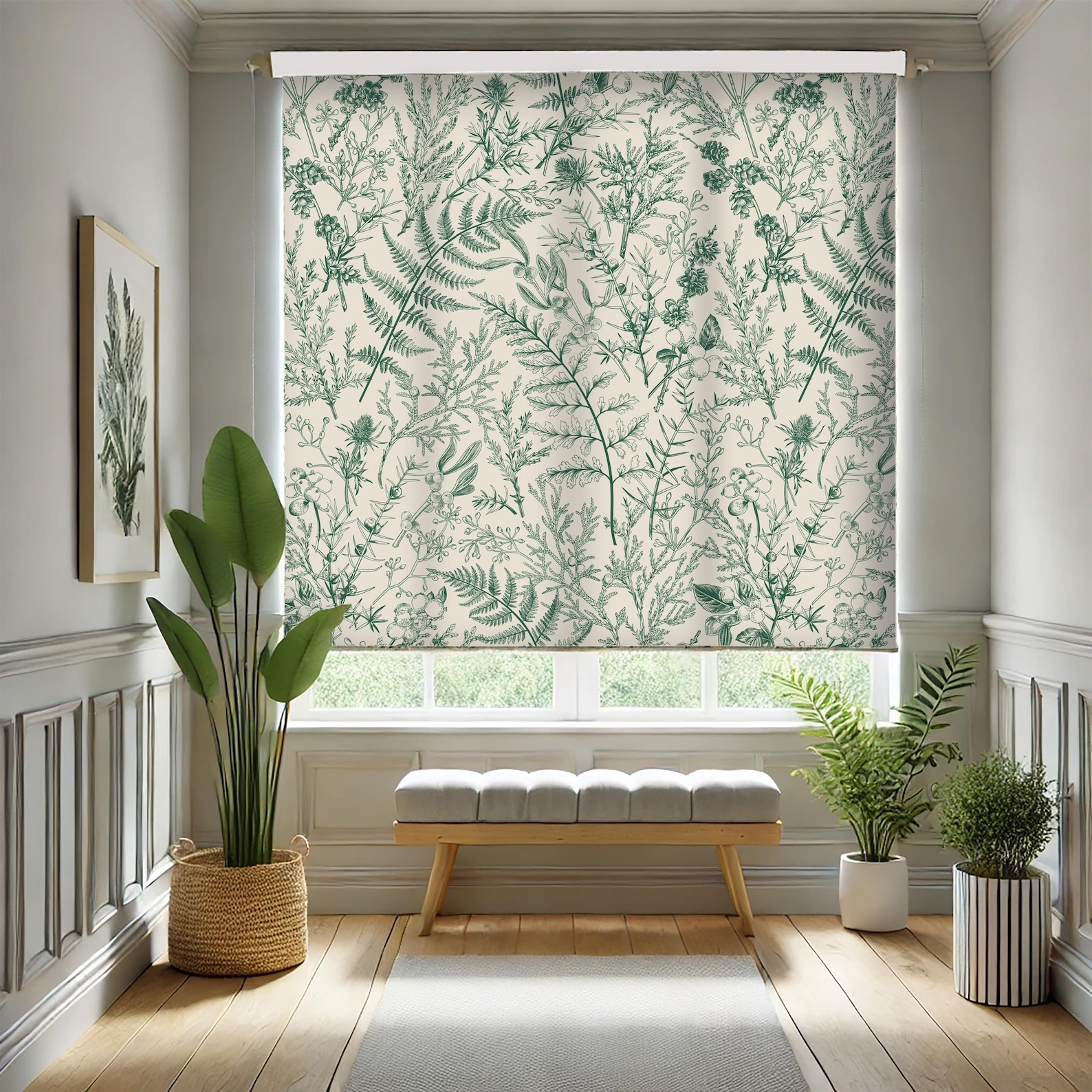Elegant Eucalyptus Leaf Pattern Roller Blind - Leaf Pattern Roller ...