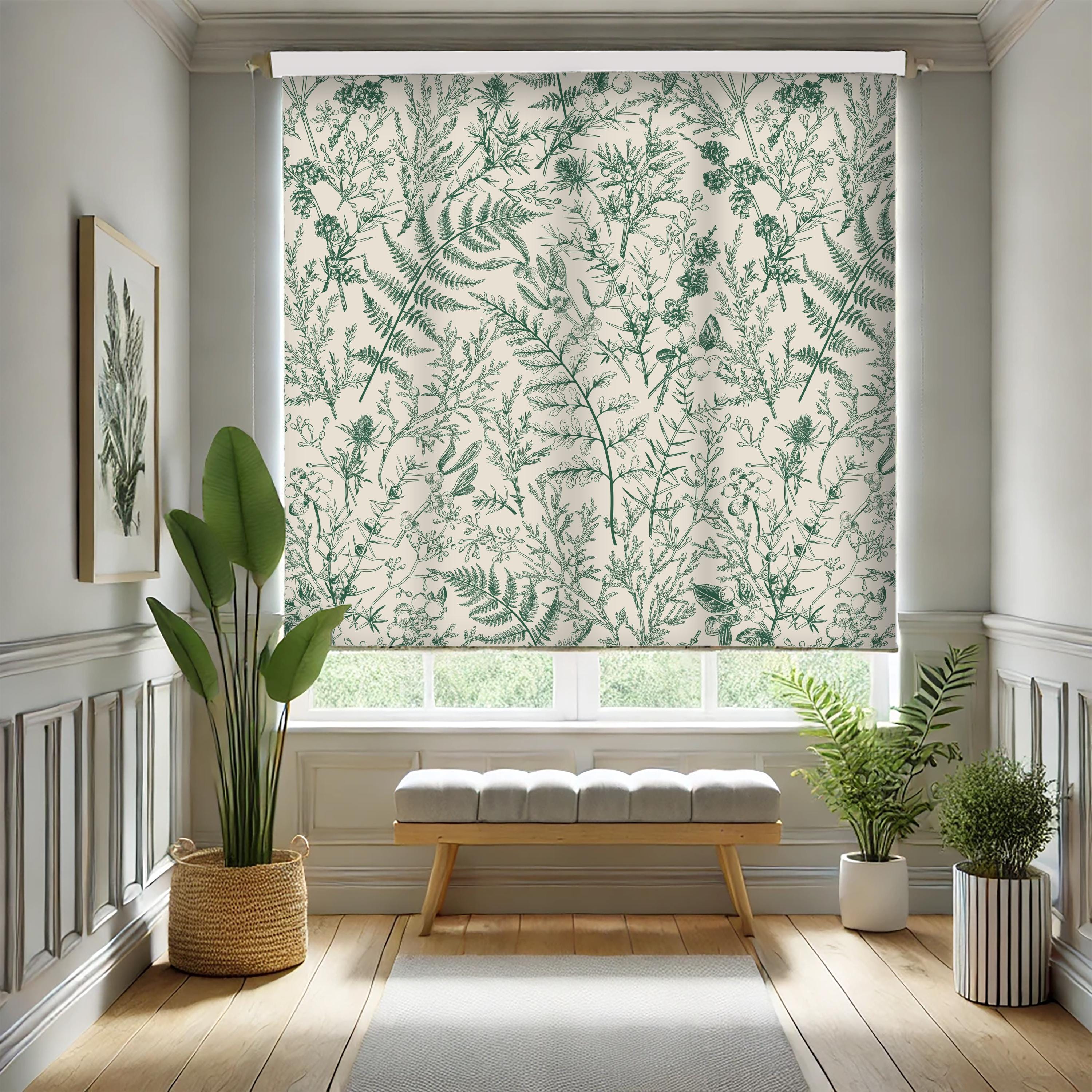 Elegant Eucalyptus Leaf Pattern Roller Blind - Leaf Pattern Roller ...