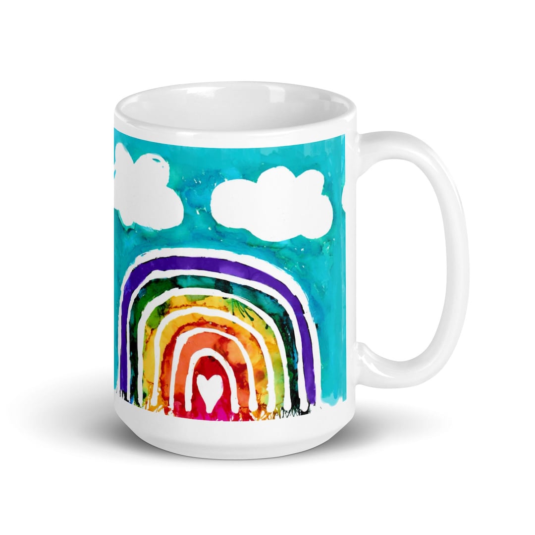 June Pride Rainbow Mug – LGBTQ+ White Glossy Coffee Cup – Colorful Pride Gift – Queer Pride ...