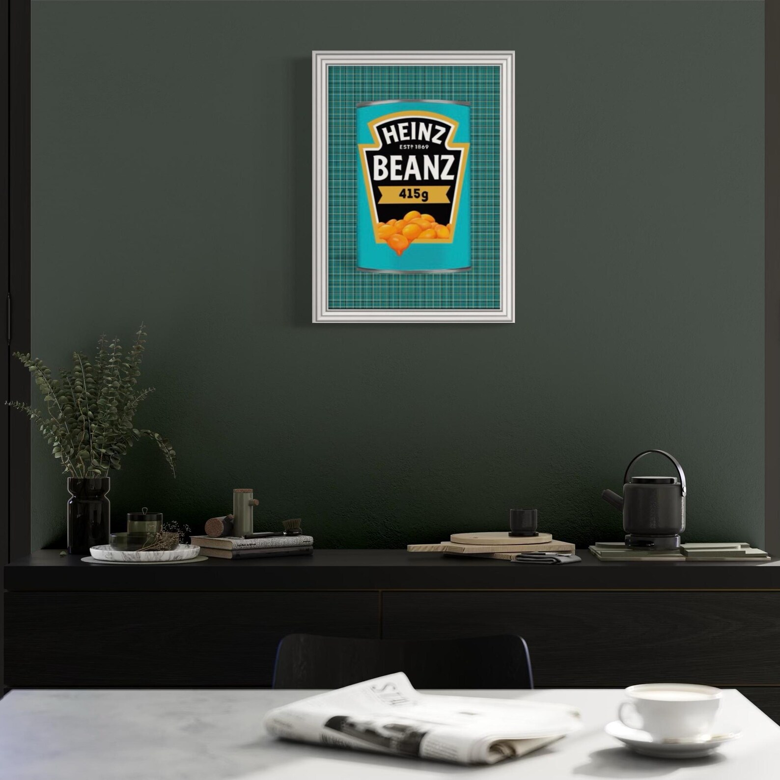 Heinz Beans Art Print/poster, A4 Blue, Unique Quirky Original Art for ...
