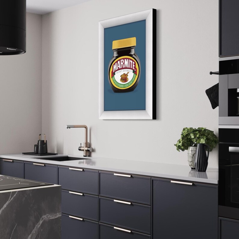 Colourful Marmite Kitchen Art Print Digital Print A4 Size Blue Wall Art ...