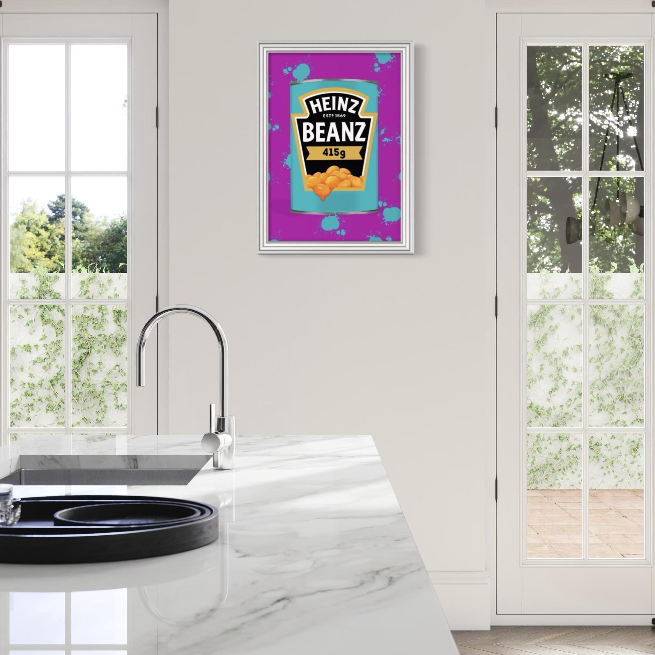 Heinz Beans Art Print/poster, A4 Blue, Unique Quirky Original Art for ...