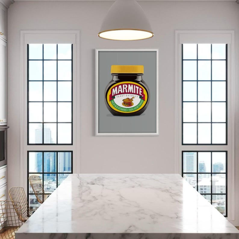 Colourful Marmite Kitchen Art Print Digital Print A4 Size Blue Wall Art ...