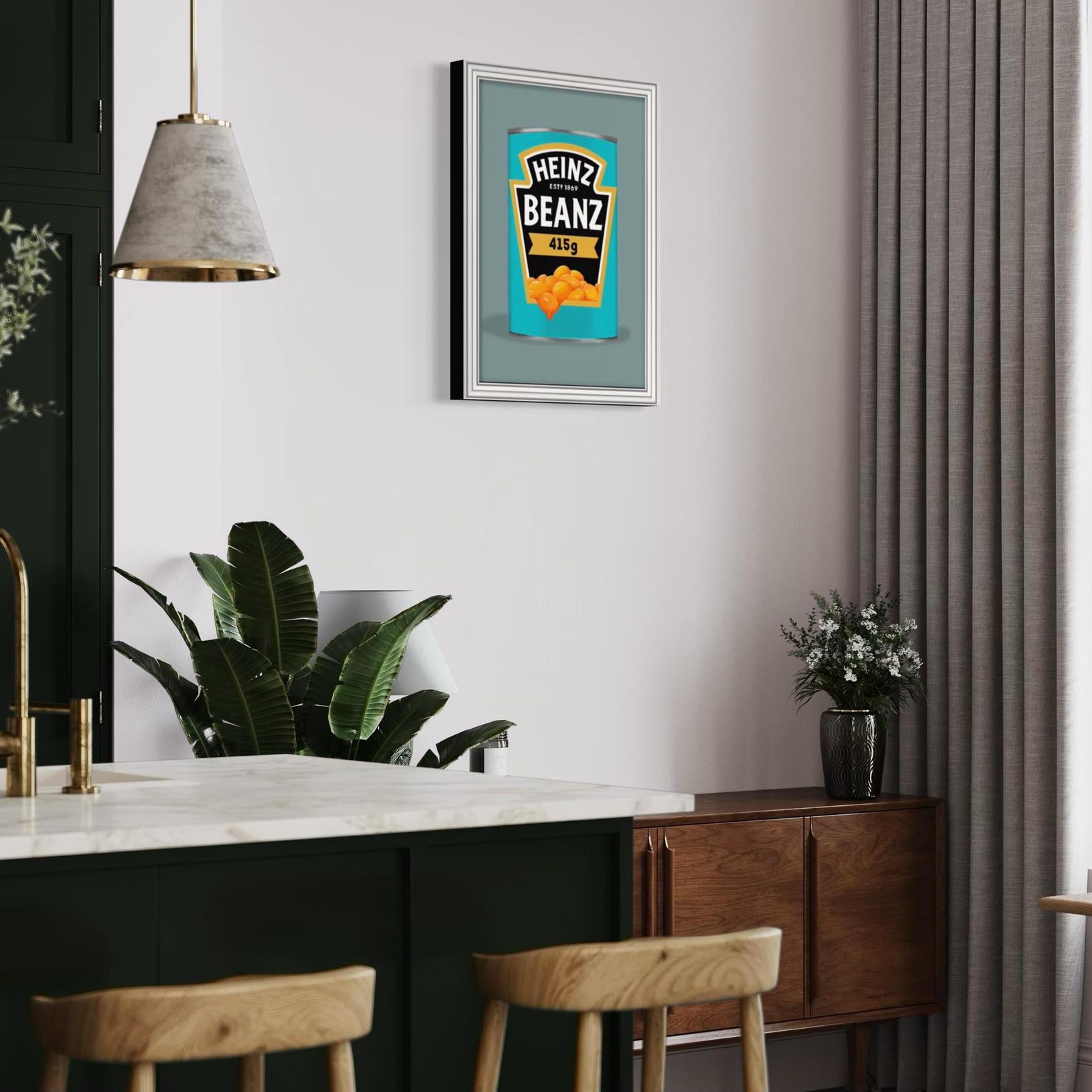 Heinz Beans Art Print/poster, A4 Blue, Unique Quirky Original Art for ...