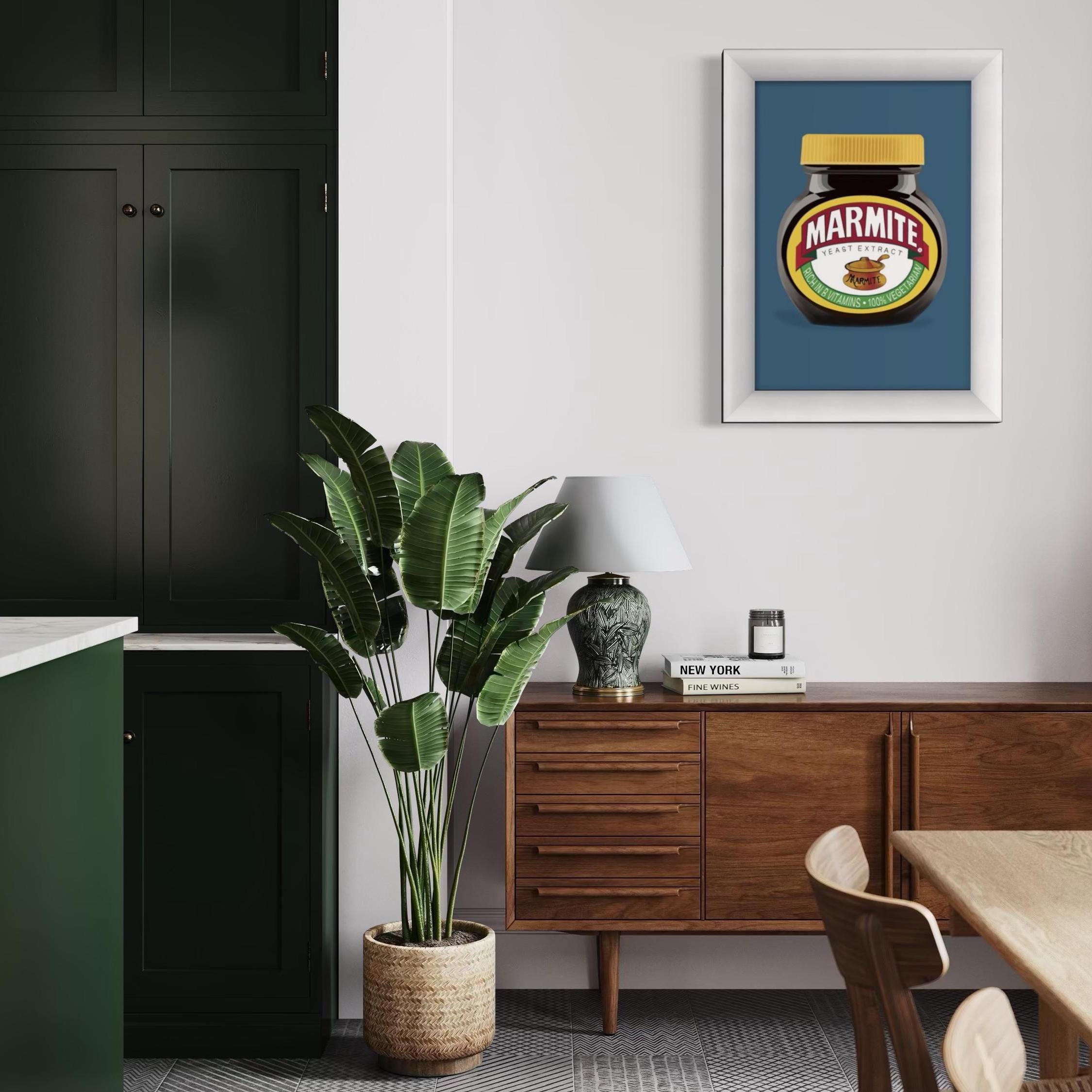 Colourful Marmite Kitchen Art Print Digital Print A4 Size Blue Wall Art ...