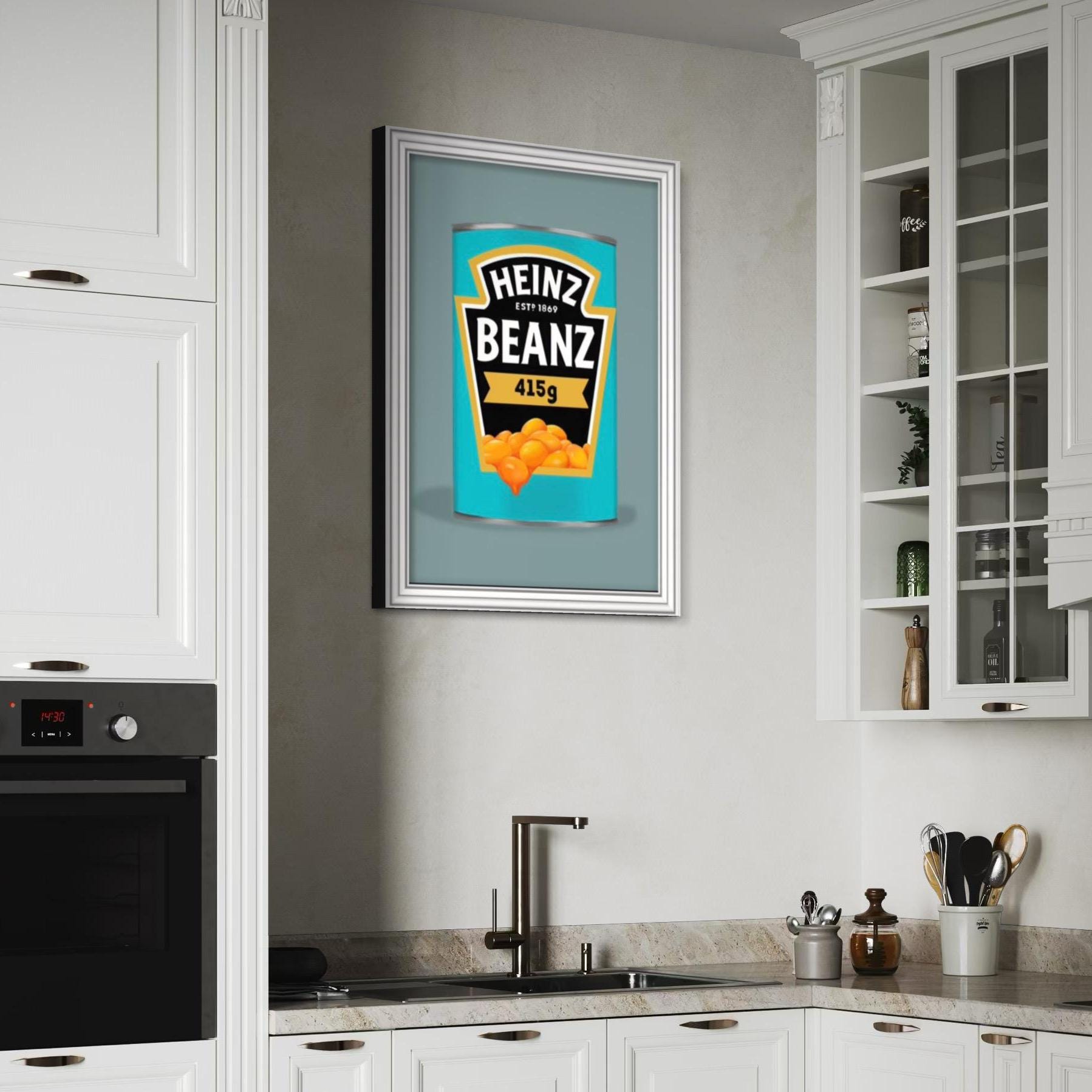 Heinz Beans Art Print/poster, A4 Blue, Unique Quirky Original Art for ...