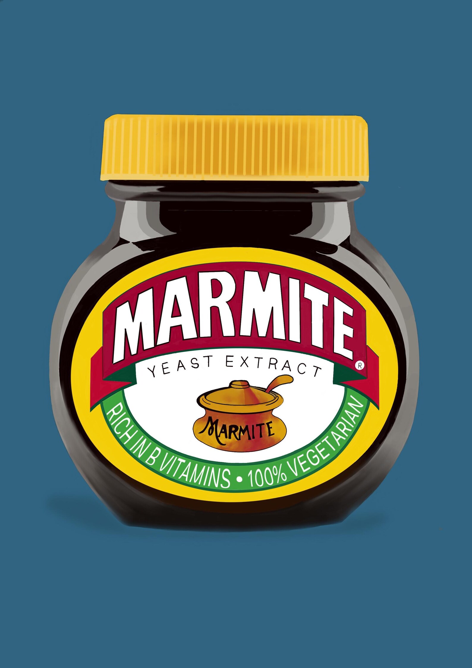 Colourful Marmite Kitchen Art Print Digital Print A4 Size Blue Wall Art ...