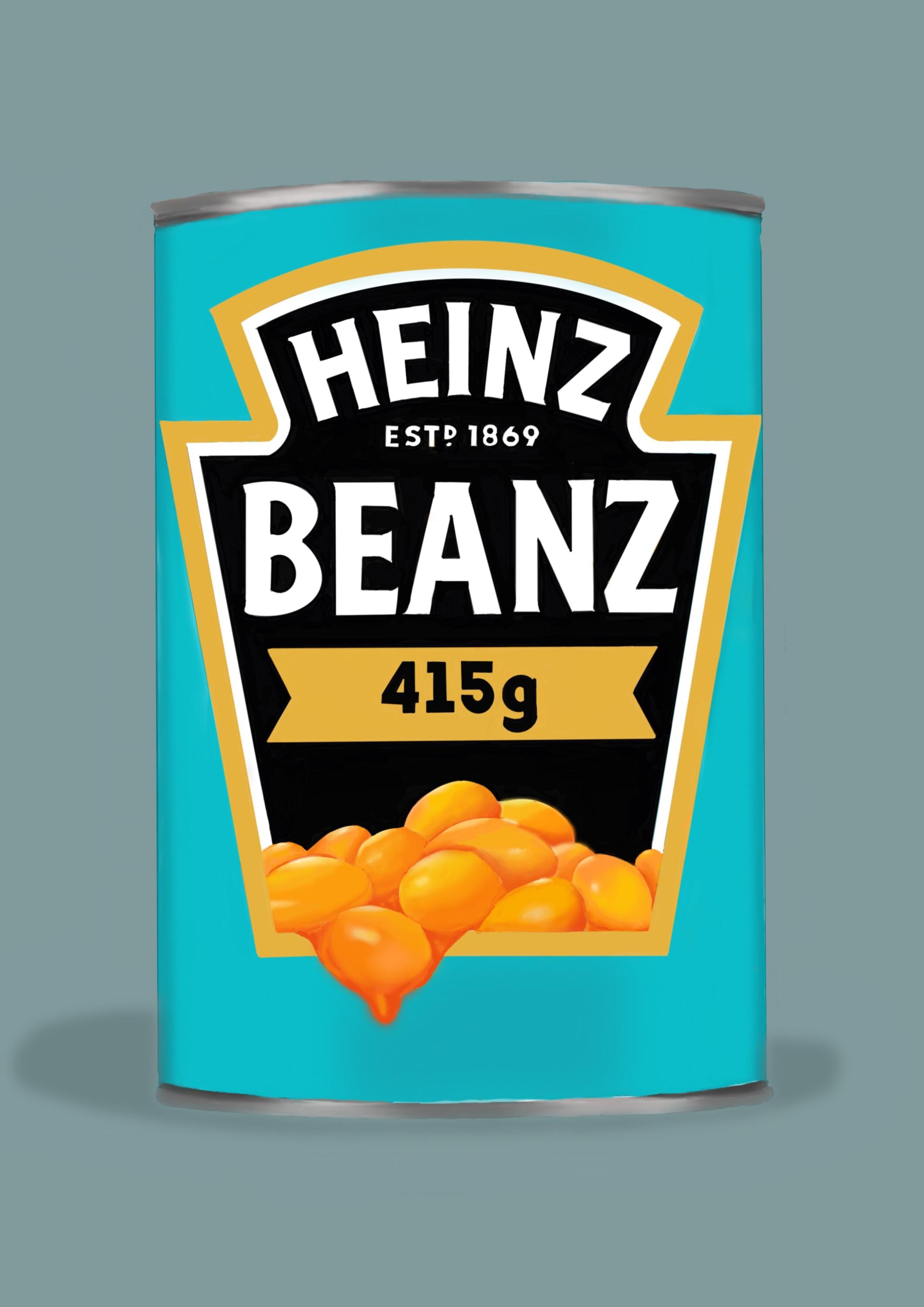 Heinz Beans Art Print/poster, A4 Blue, Unique Quirky Original Art for ...