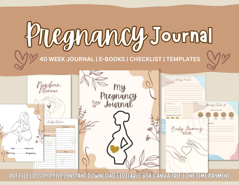 Editable Pregnancy Planner, Templates and Checklist With E-books About ...