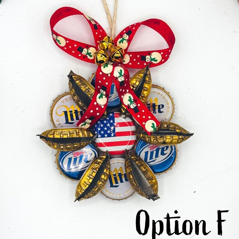 Miller Lite Beer Bottle Cap Ornament - Vintage Miller Lite Caps - Etsy