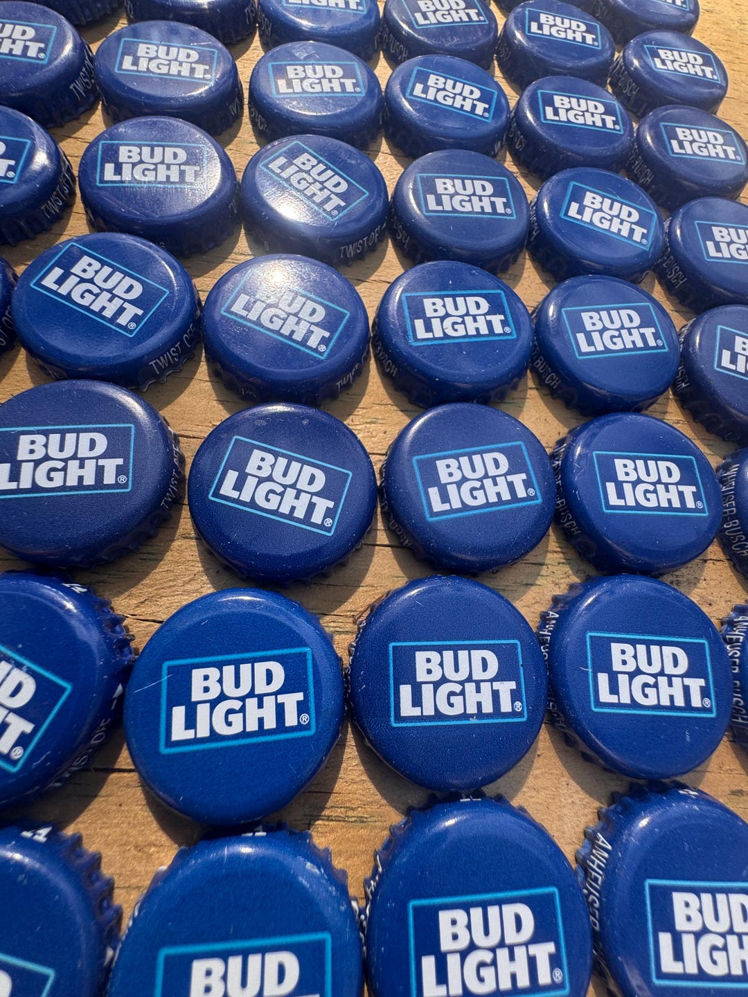 50 Bud Light Beer Bottle Caps New Design, No Dents, Ideal for Crafts ...