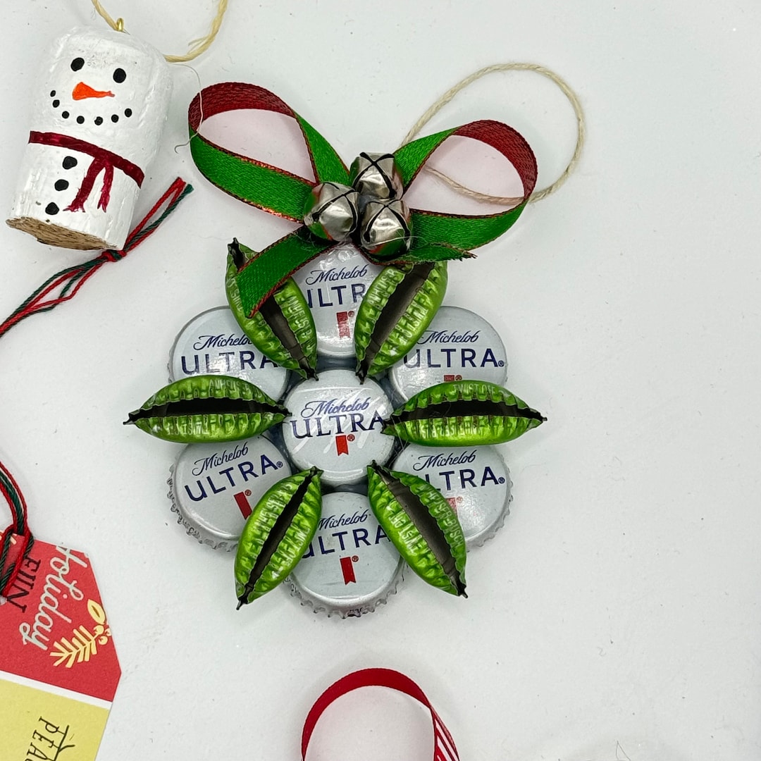 Beer Bottle Cap Christmas Ornament Made With Michelob Ultra Bottle Caps ...